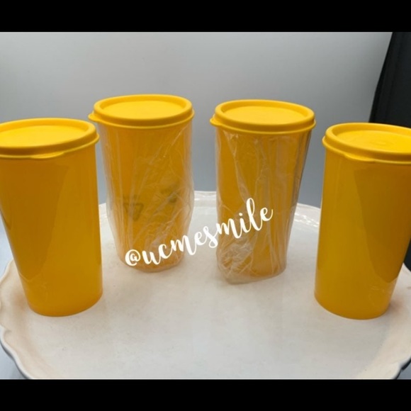 Tupperware | Dining | Tupperware Tumbler Set Of 4 With Flat Sealswith ...